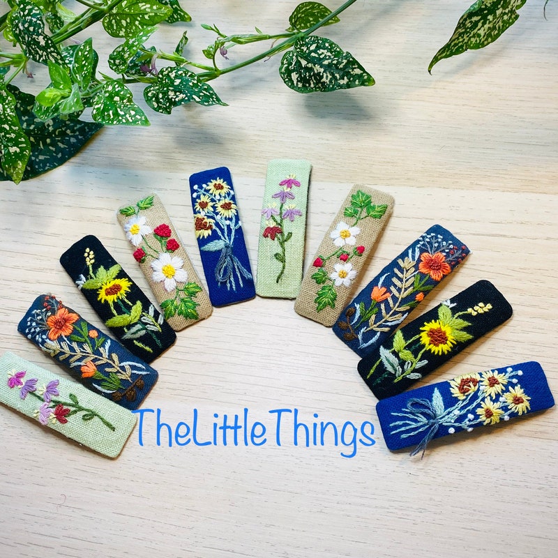 Embroidery Hair Clip - Etsy