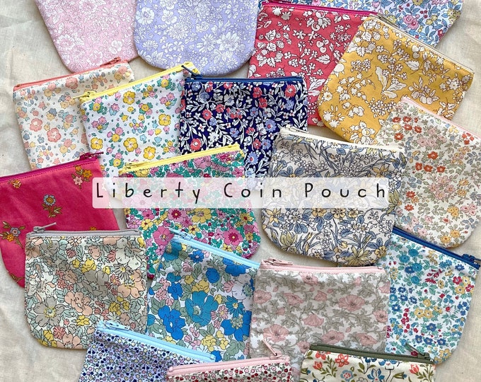 Liberty Coin Pouch/ Liberty Coin Purse/ Liberty Zipper Pouch/ Flower ...