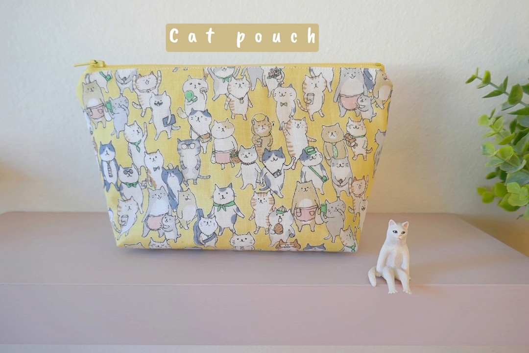 Cute Cat Pouch, Cat Makeup Pouch, Cat Cosmetic Pouch, Cat Zipper Pouch ...