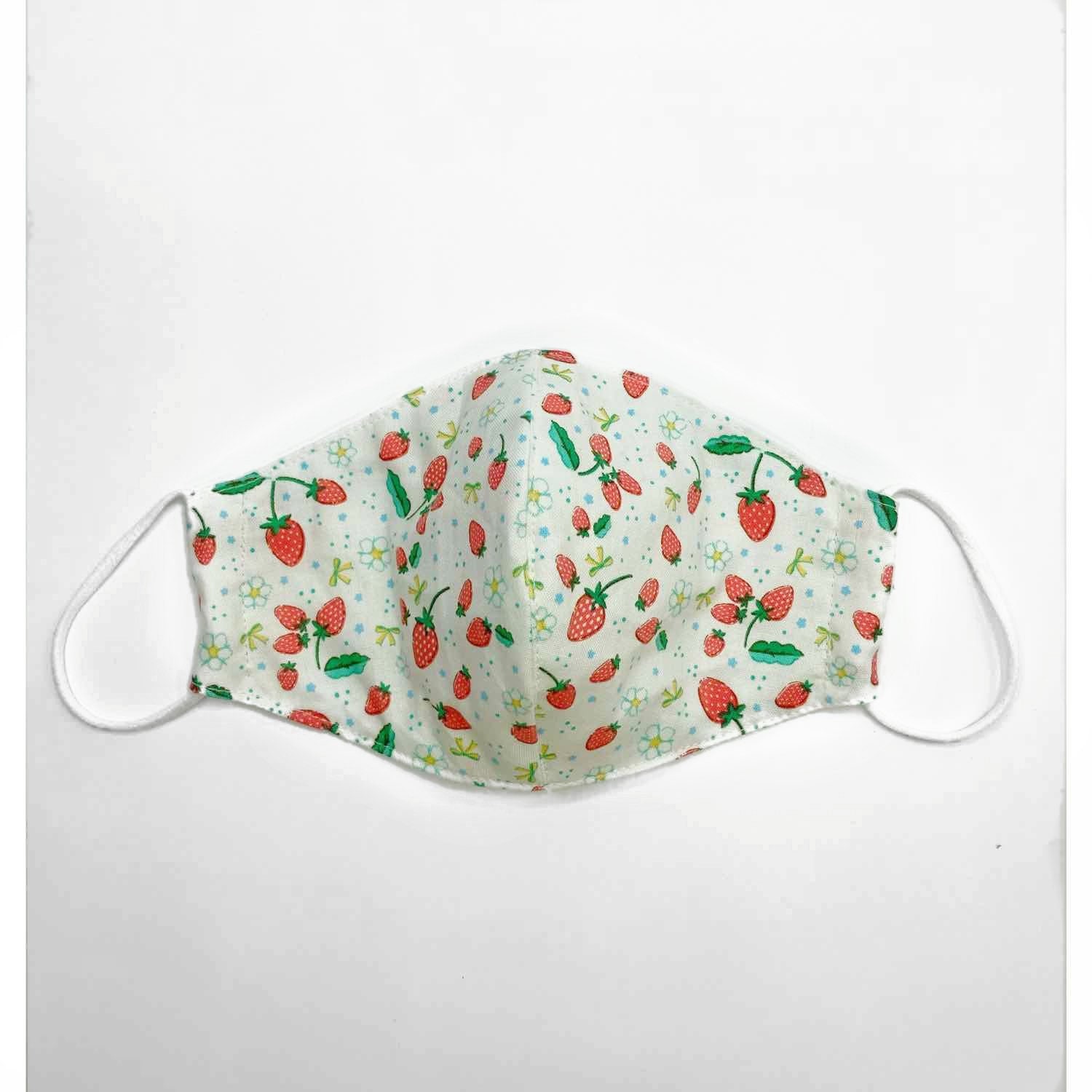 Strawberry Face Mask White 3D Cotton Reusable Lightweight | Etsy