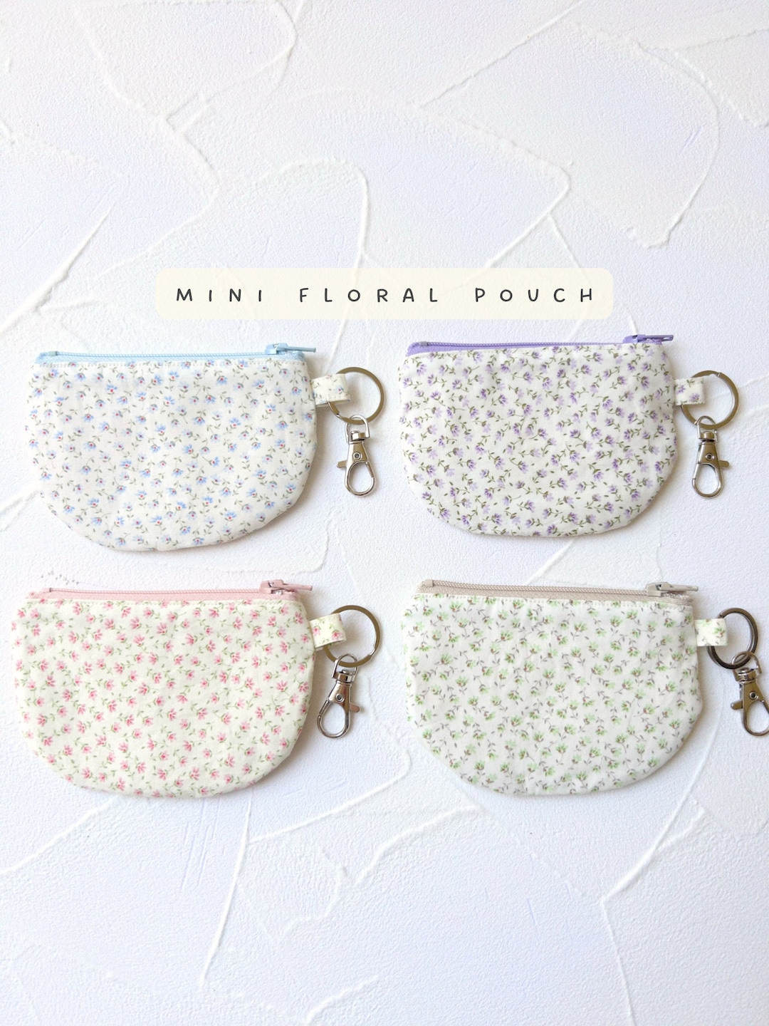 Floral Mini Pouch/ Floral Coin Pouch/ Floral Pouch/ Cute Floral Bag ...