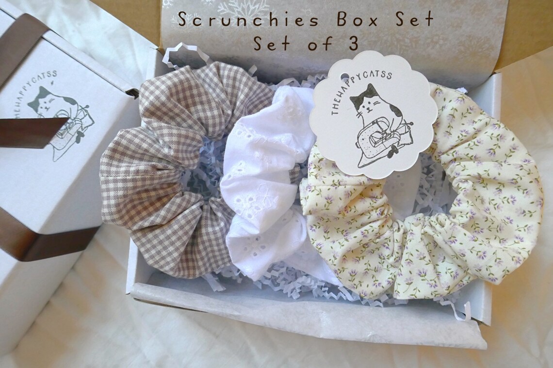 Cute Scrunchies Gift Box Scrunchies Scrunchies Set Gingham - Etsy