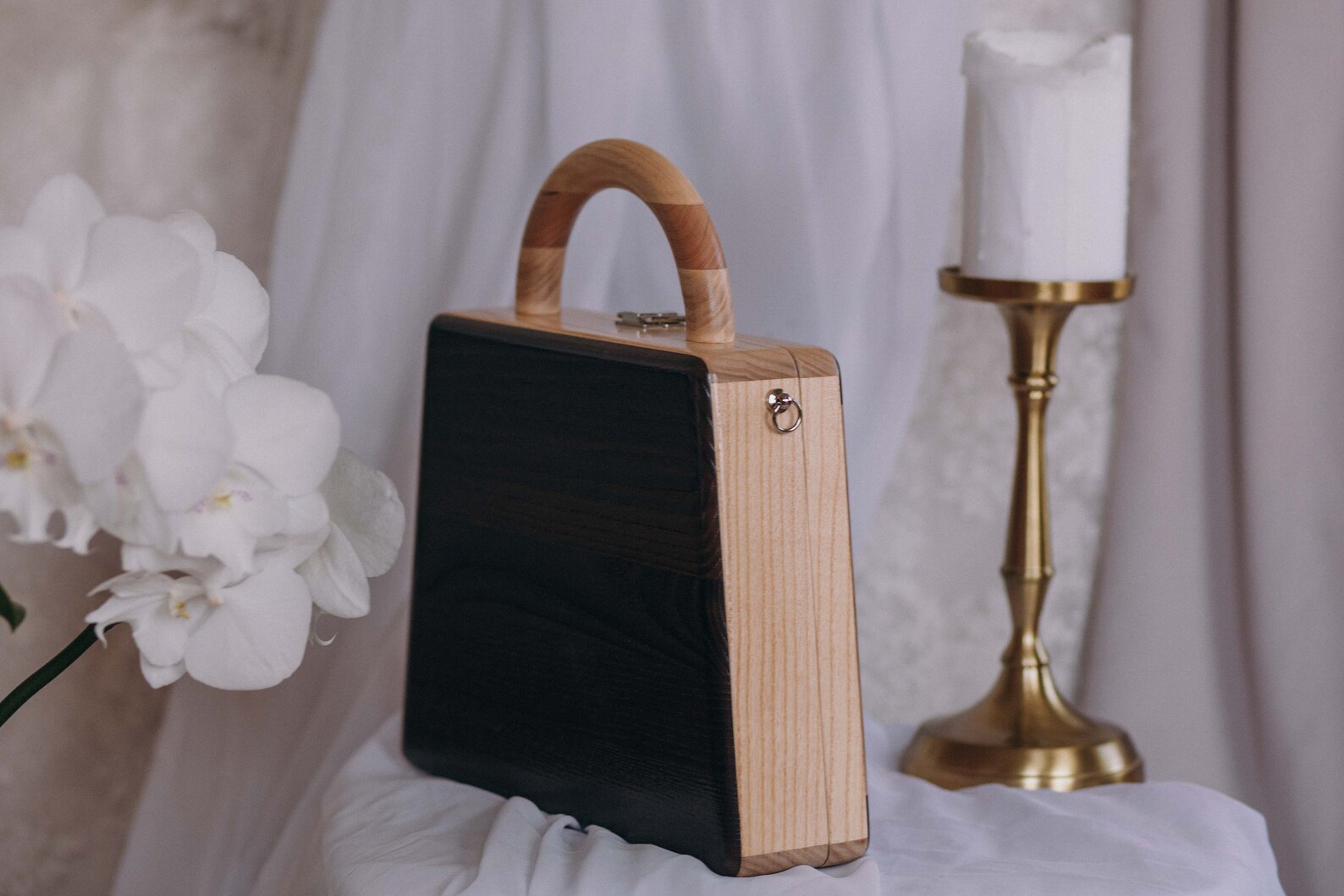 Handmade Apricot Wood Trapezoid Bag: Wooden Crossbody Handbag - Etsy