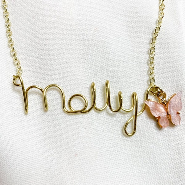 Wire Name Necklace - Etsy
