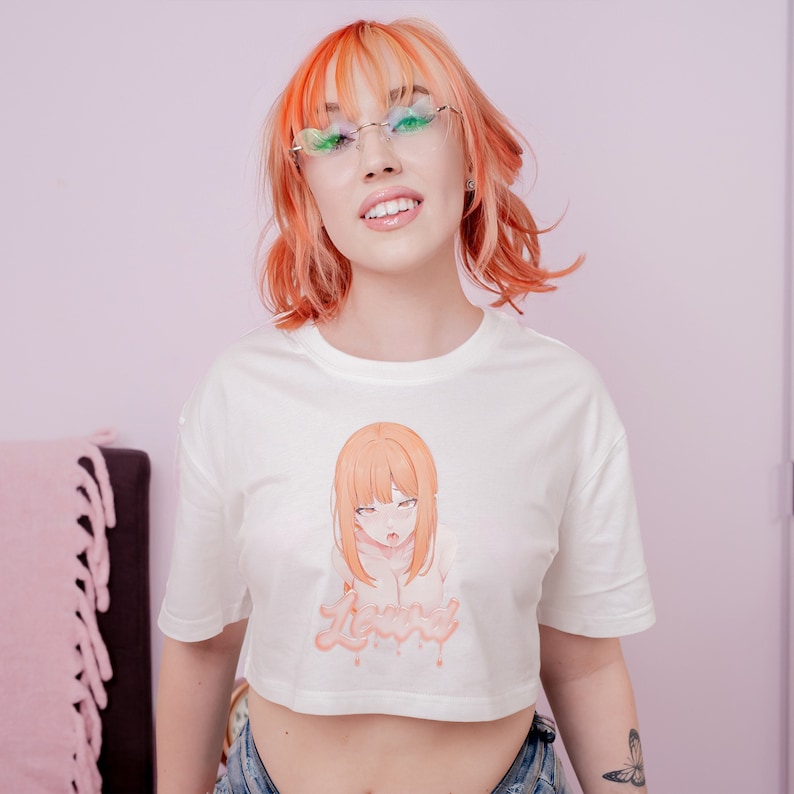 Makima Crop Top Ahegao Face Chainsaw Man Cosplay Anime Crop Etsy Canada