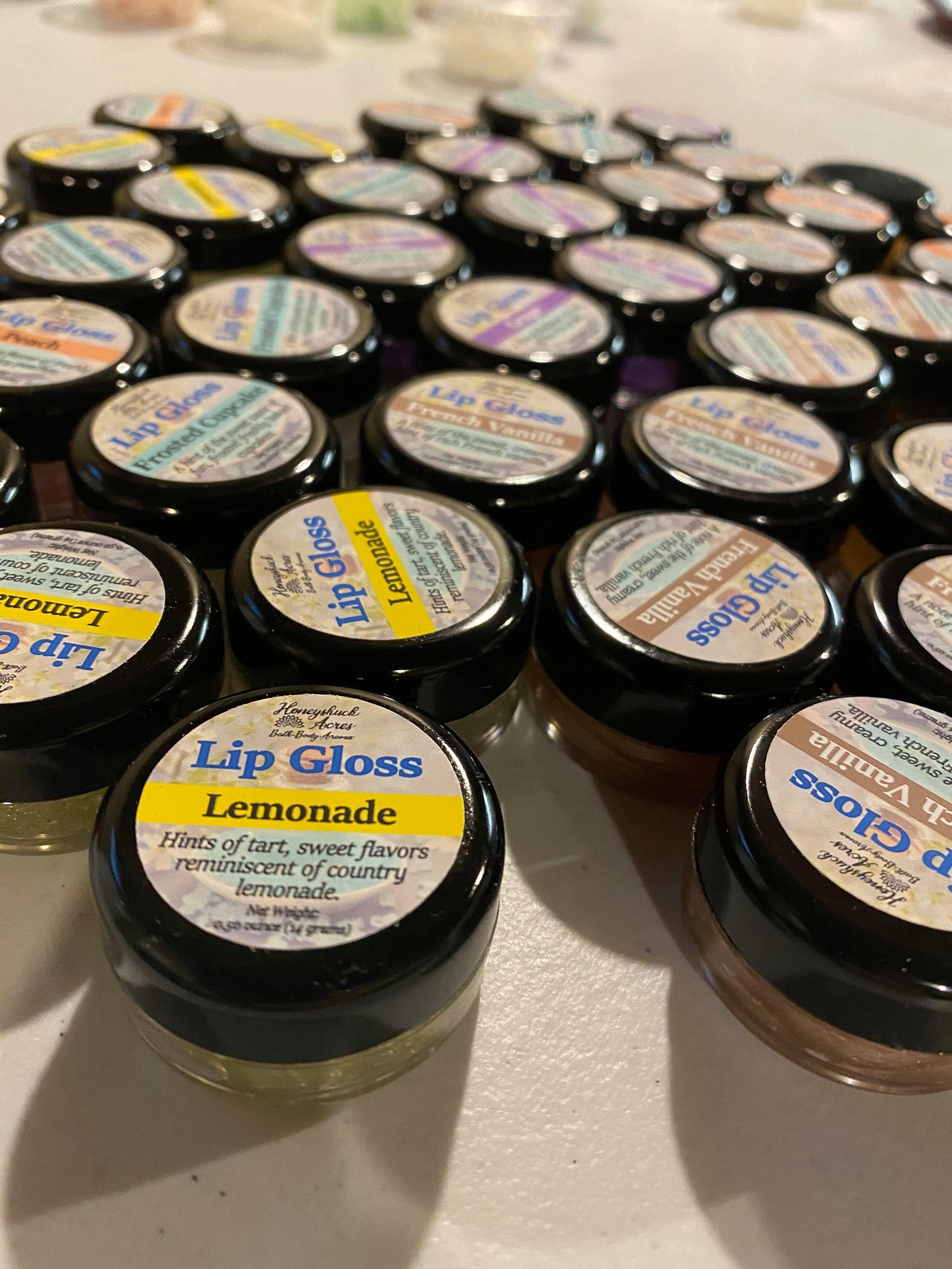 Lip Gloss Pots 10 Jars Choice Of Flavors Wholesale Bulk Etsy