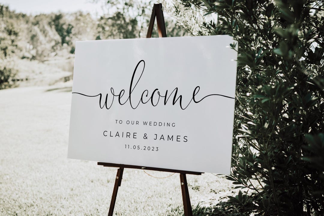 Wedding Welcome Sign, Simple Wedding Welcome Sign, Modern Welcome Sign ...