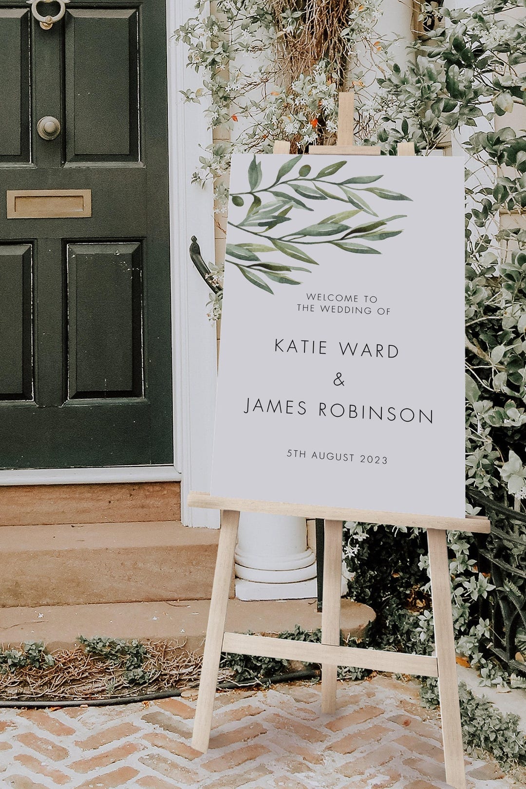 Olive Welcome Sign, Botanical Wedding Sign, Simple Wedding Welcome Sign ...