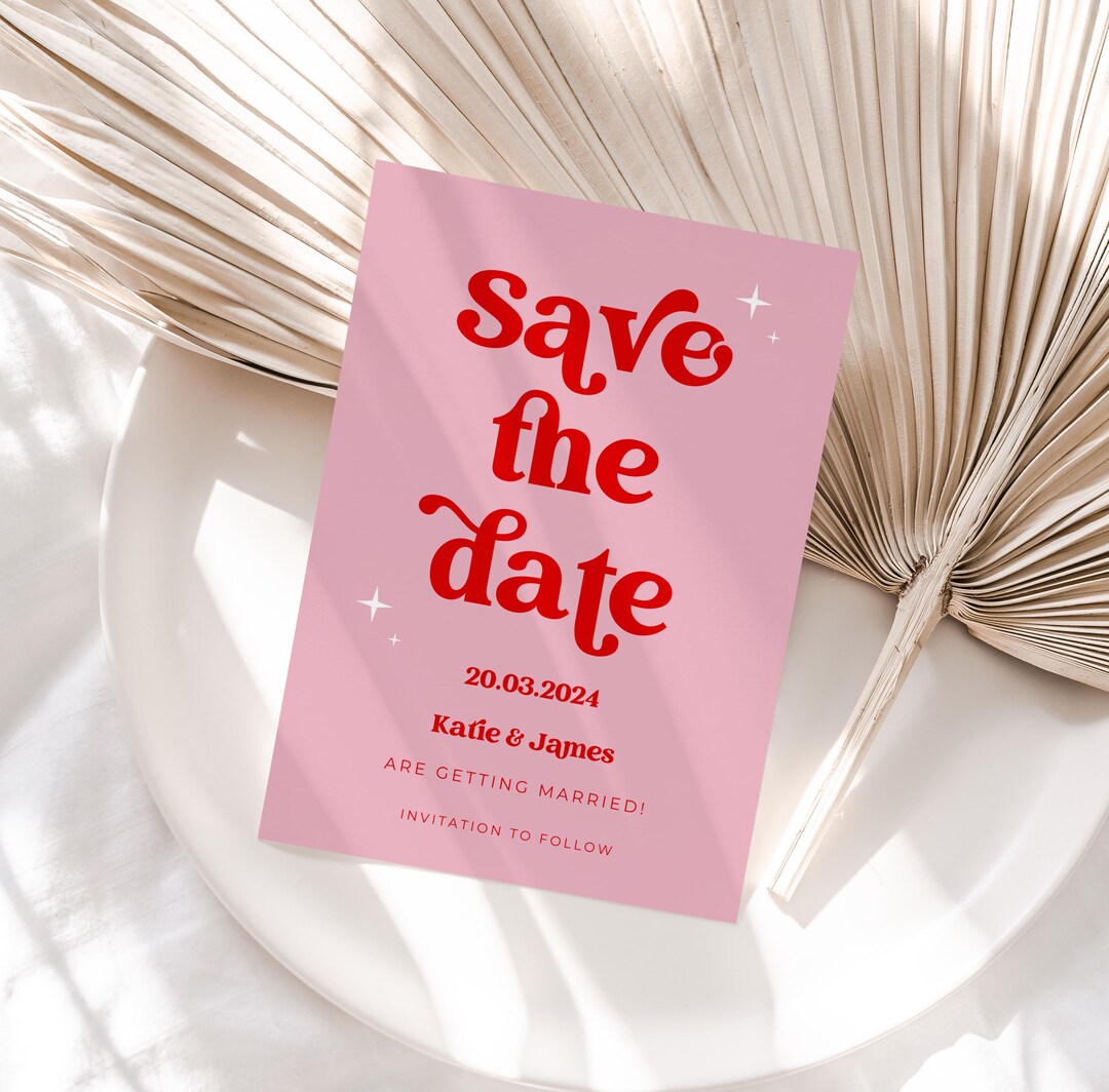 Retro Save the Dates, Pink Save the Dates, Vintage Save the Dates ...