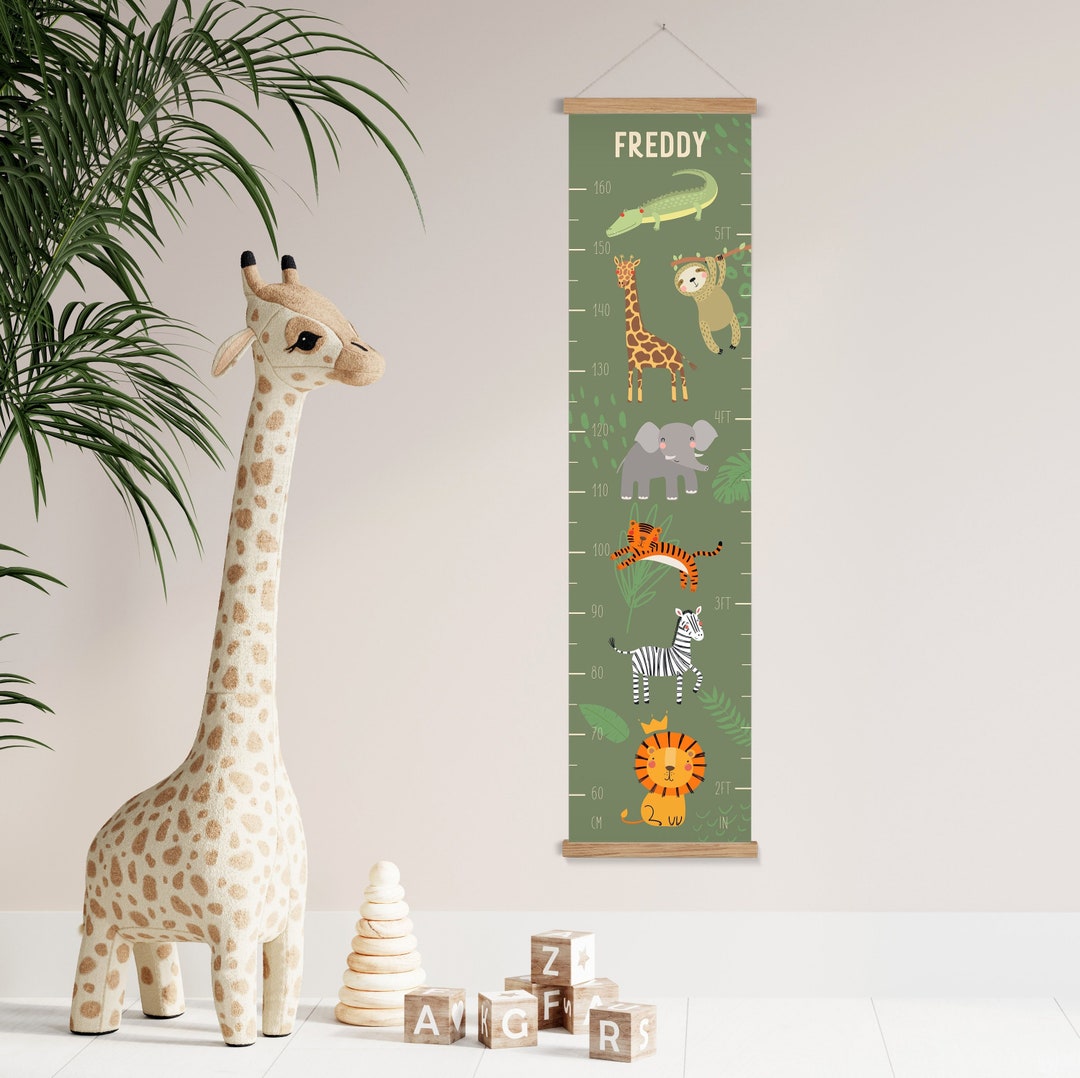 Personalised Safari Height Chart, Safari Growth Chart, Jungle Height ...
