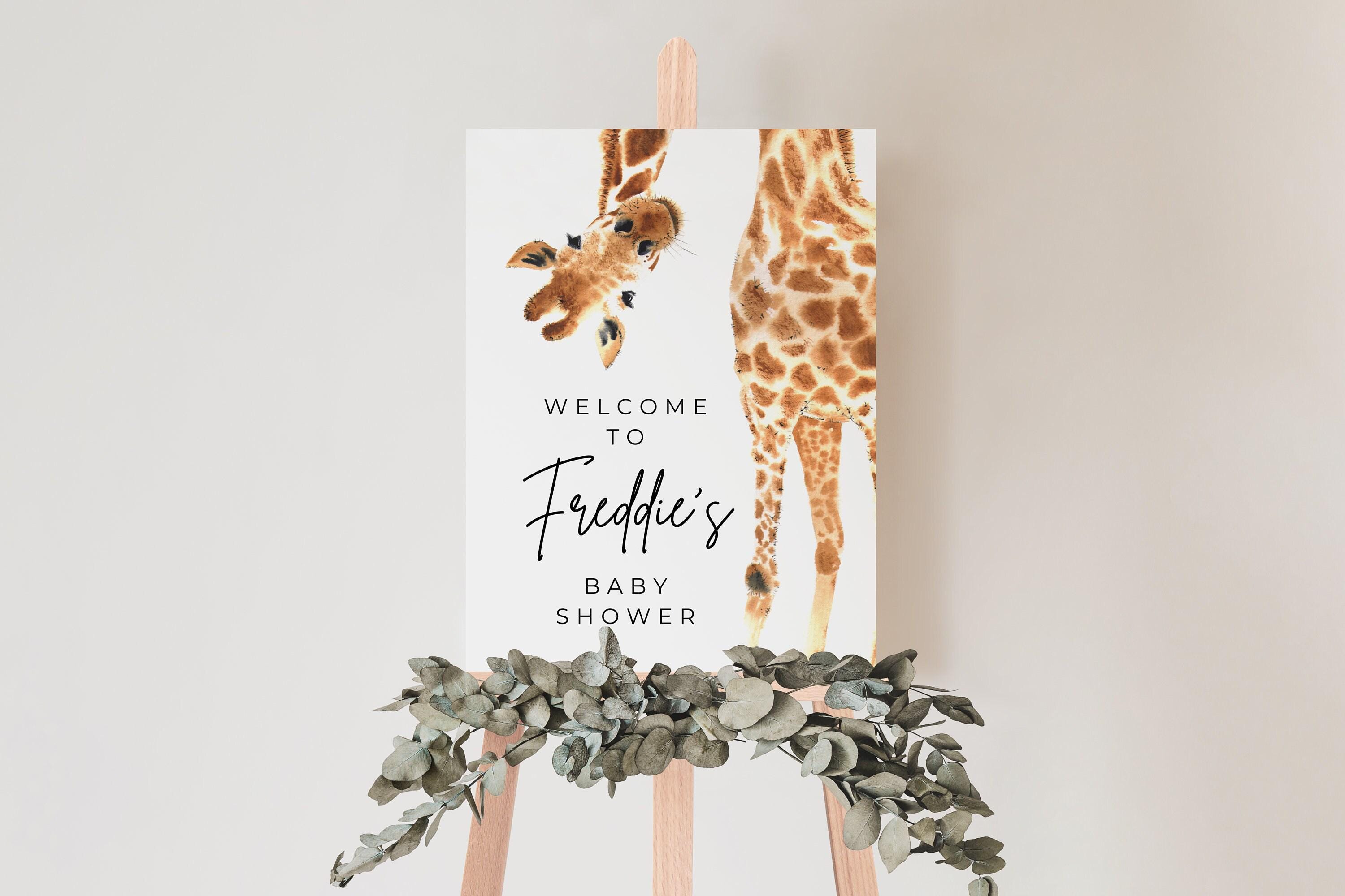 Letrero de bienvenida para baby shower con forma de jirafa, letrero de ...