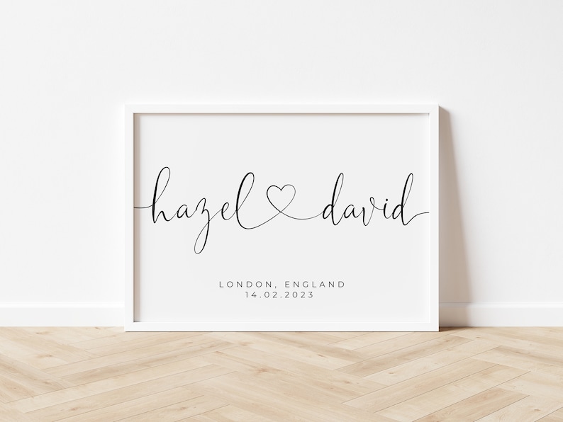 Personalized Couple Names Wedding Print, Anniversary Gift - Etsy