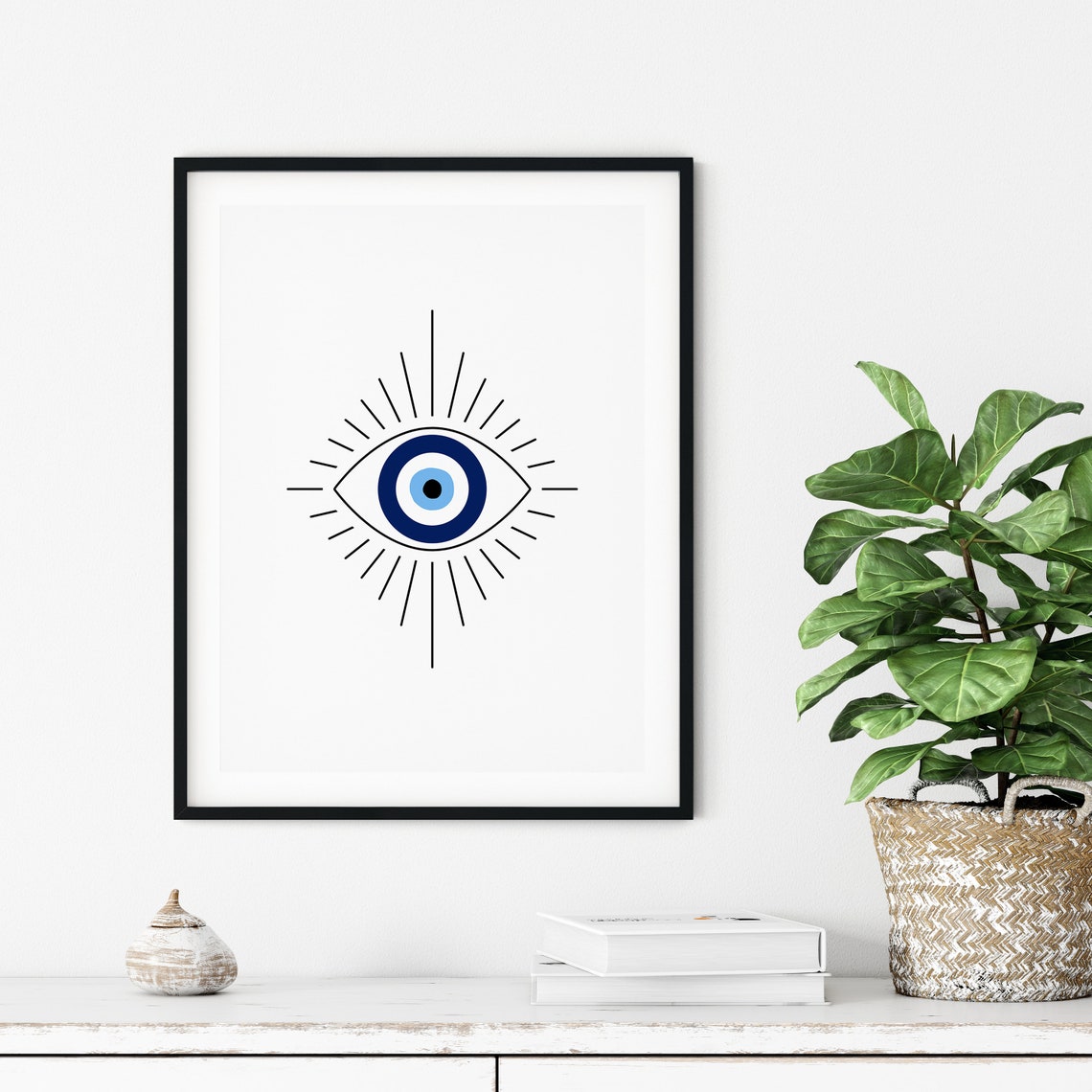 Evil Eye Print Printable Eye Wall Art Boho Decor DIGITAL | Etsy