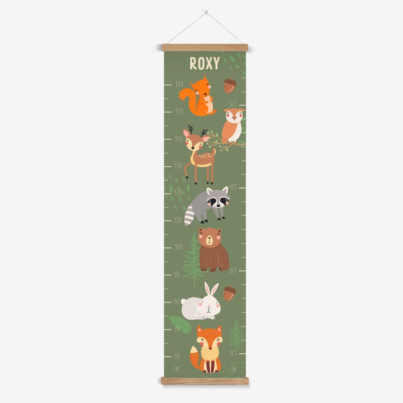 Woodland Height Chart Forest Growth Chart Personalised - Etsy