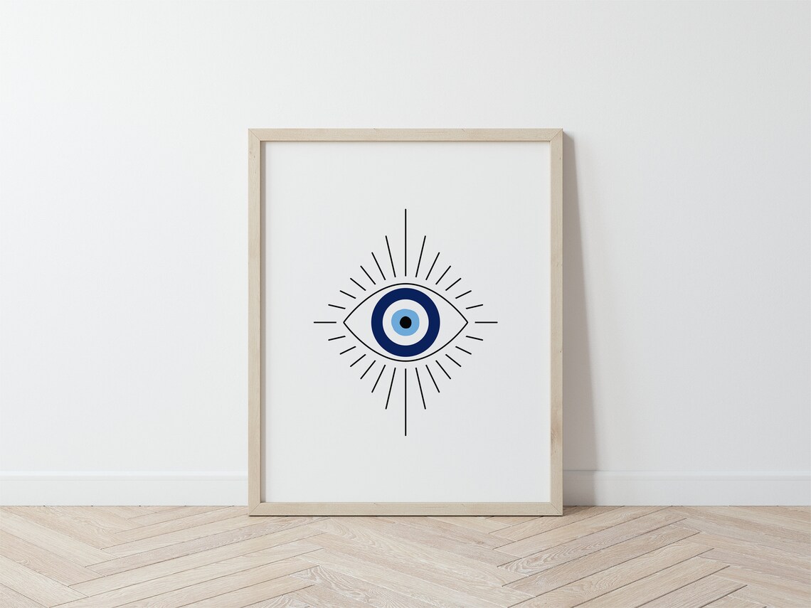 Evil Eye Print Printable Eye Wall Art Boho Decor DIGITAL | Etsy
