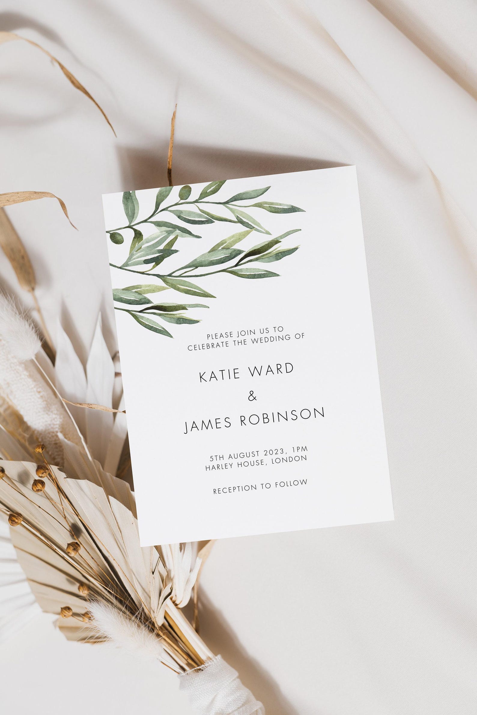 Olive Branch Wedding Invitations, Greenery Wedding Invitation ...