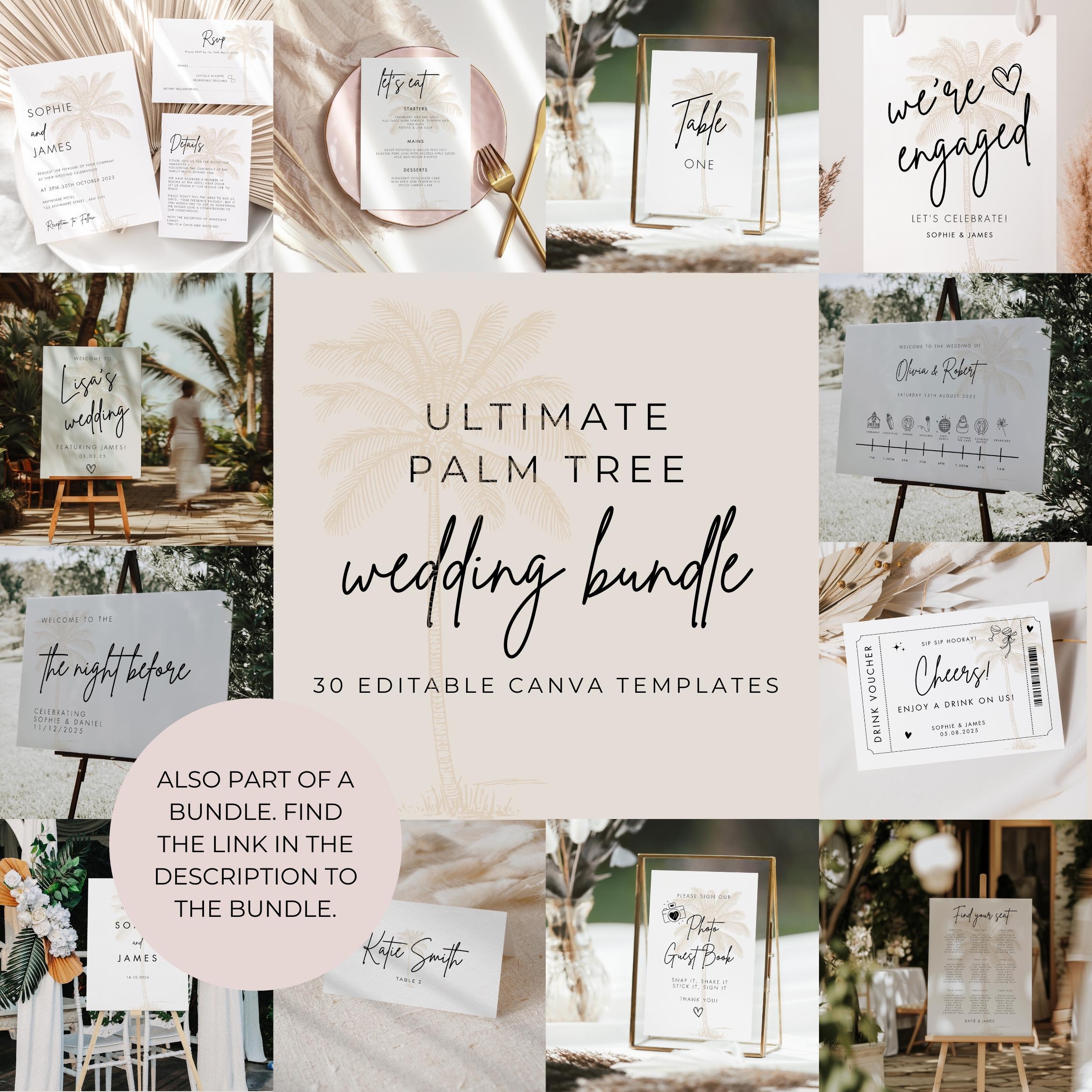 Tropical Wedding Invitations, Palm Tree Wedding Invitations, Tropical ...