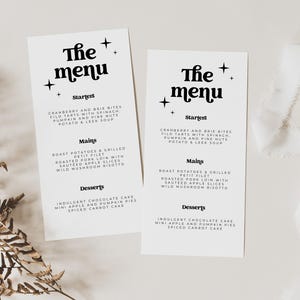 Retro Wedding Menu, Vintage Wedding Menu, 70s Menu Card, Food Menu ...