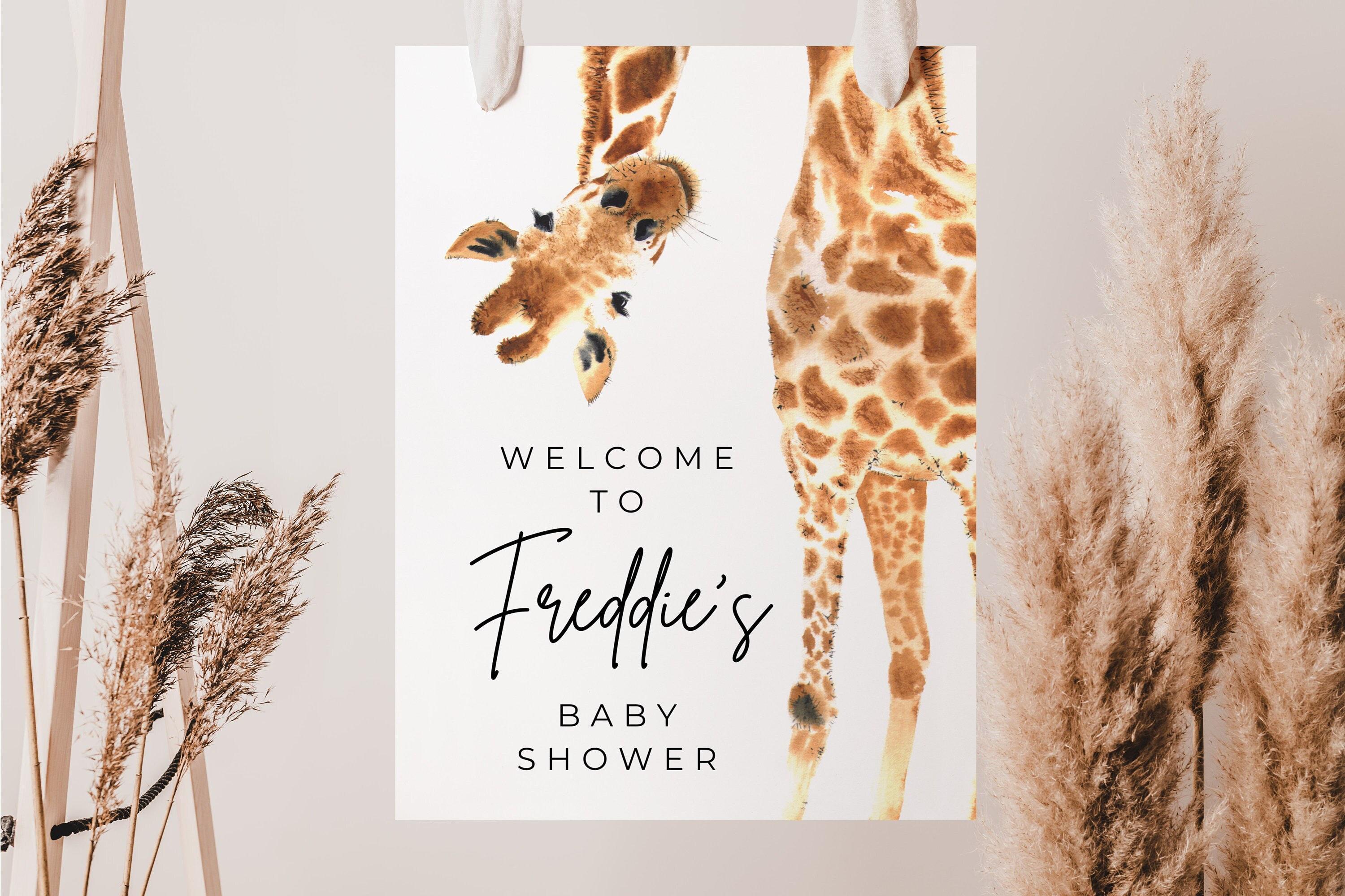 Letrero de bienvenida para baby shower con forma de jirafa, letrero de ...