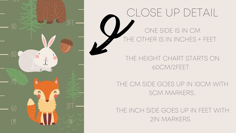 Woodland Height Chart Forest Growth Chart Personalised - Etsy