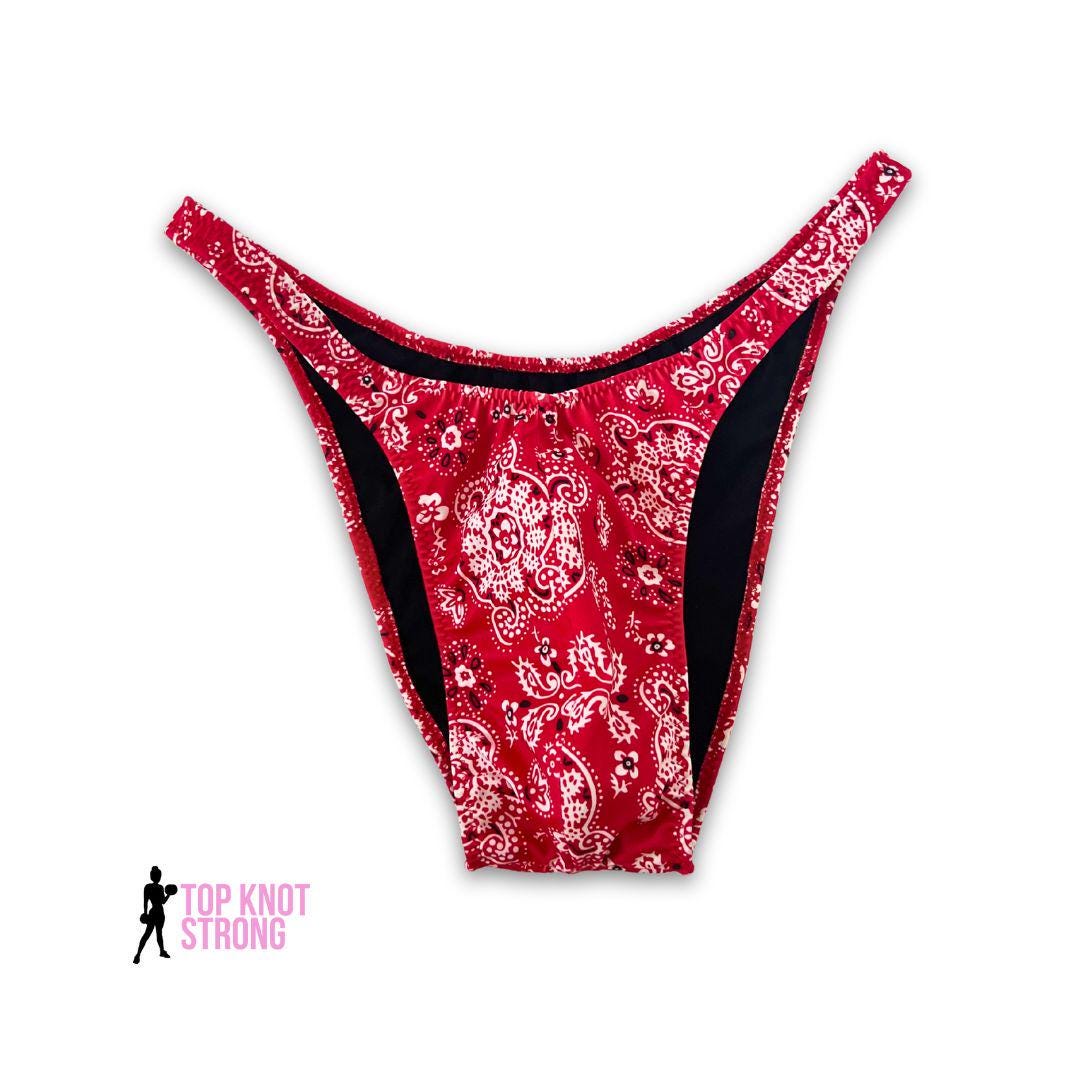 Red Bandana Men's Bodybuilding Posing Trunks - Etsy UK