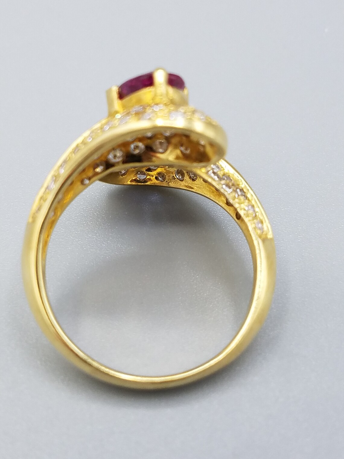 Sapphire Ruby and diamond Ring in 18K Gold | Etsy