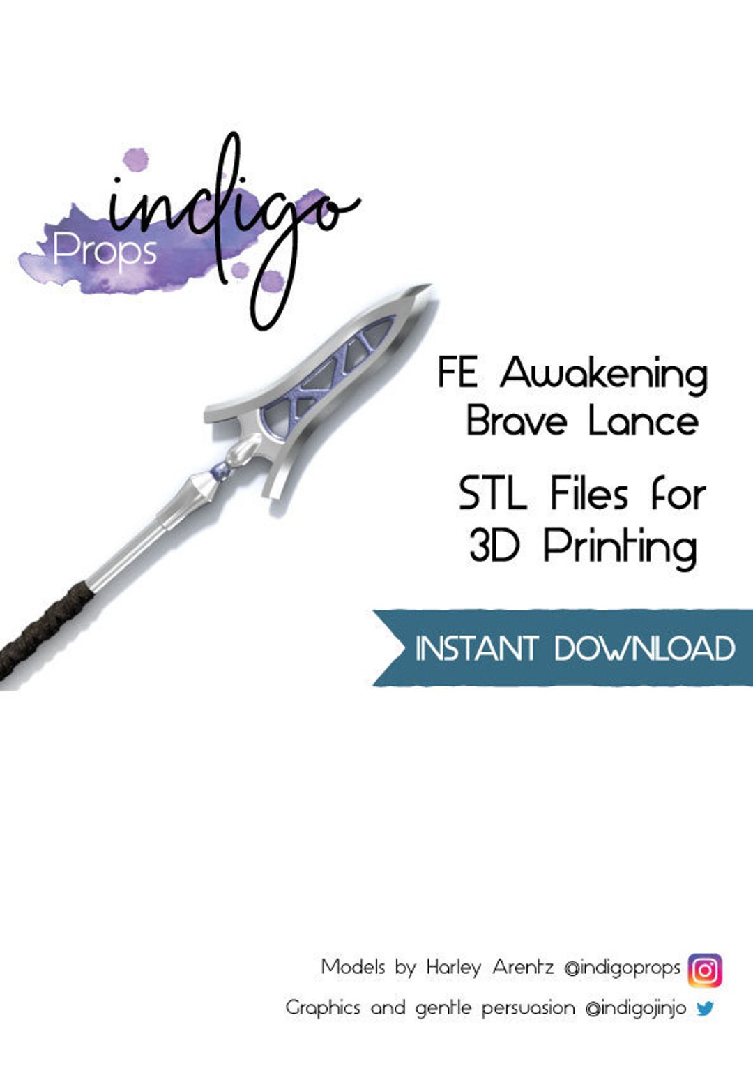 Brave Lance - FE Awakening - Indigoprops (3D Print Files) - Etsy Denmark