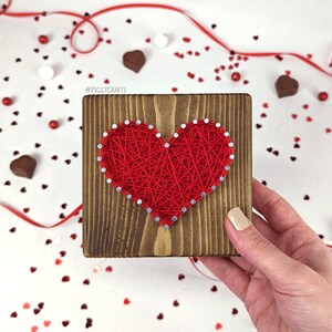 Mini Red Heart String Art Valentine's Day Wooden Decoration Love - Etsy
