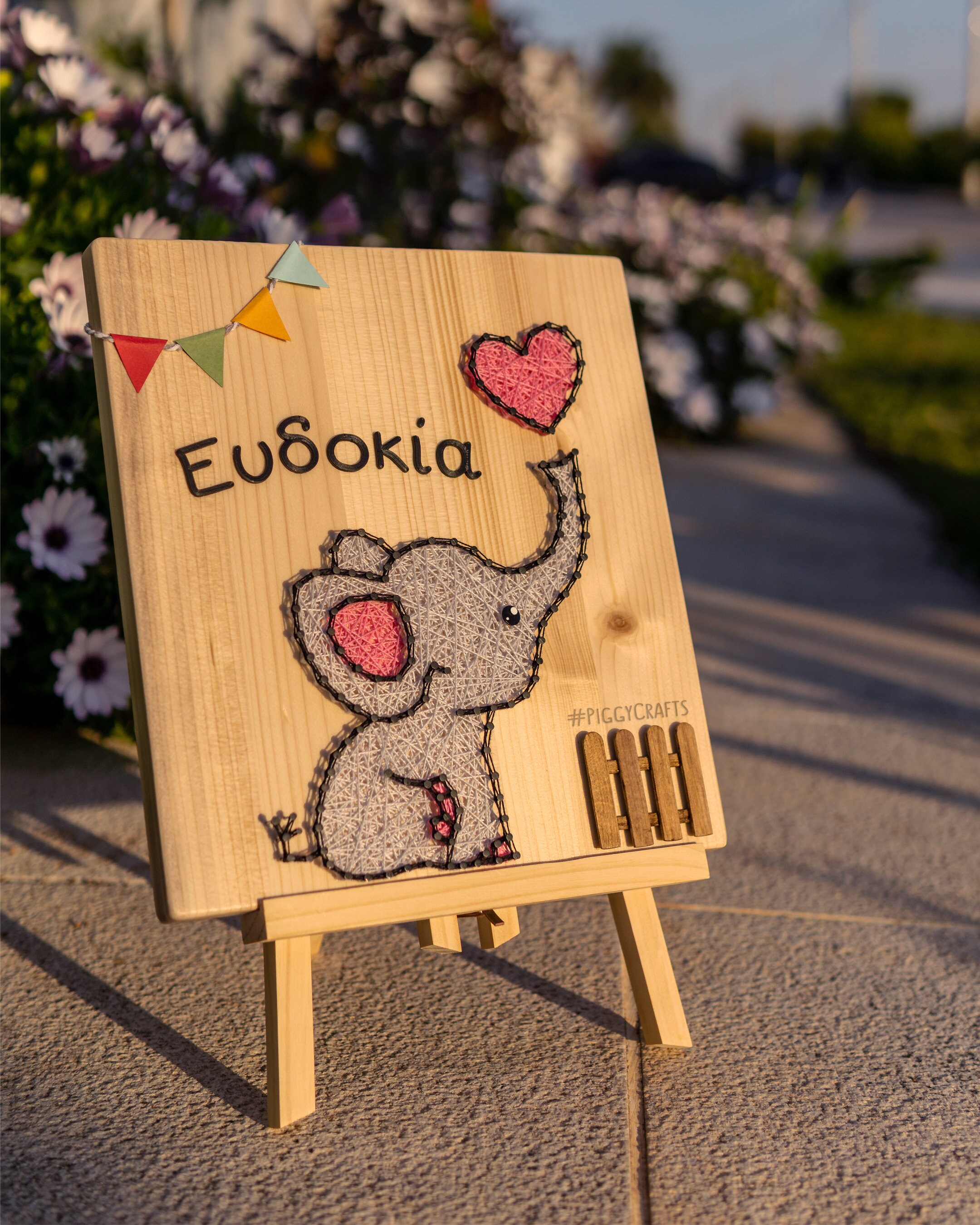 Baby Elephant String Art Baby Name Nursery Decor - Etsy