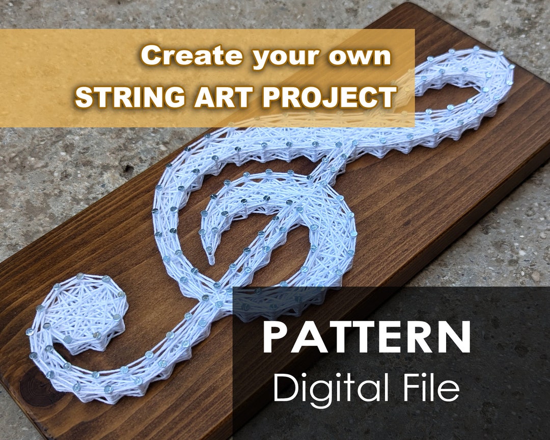 Digital Pattern: Clef String Art | DIY Wall Decor PDF | Printable A4 ...