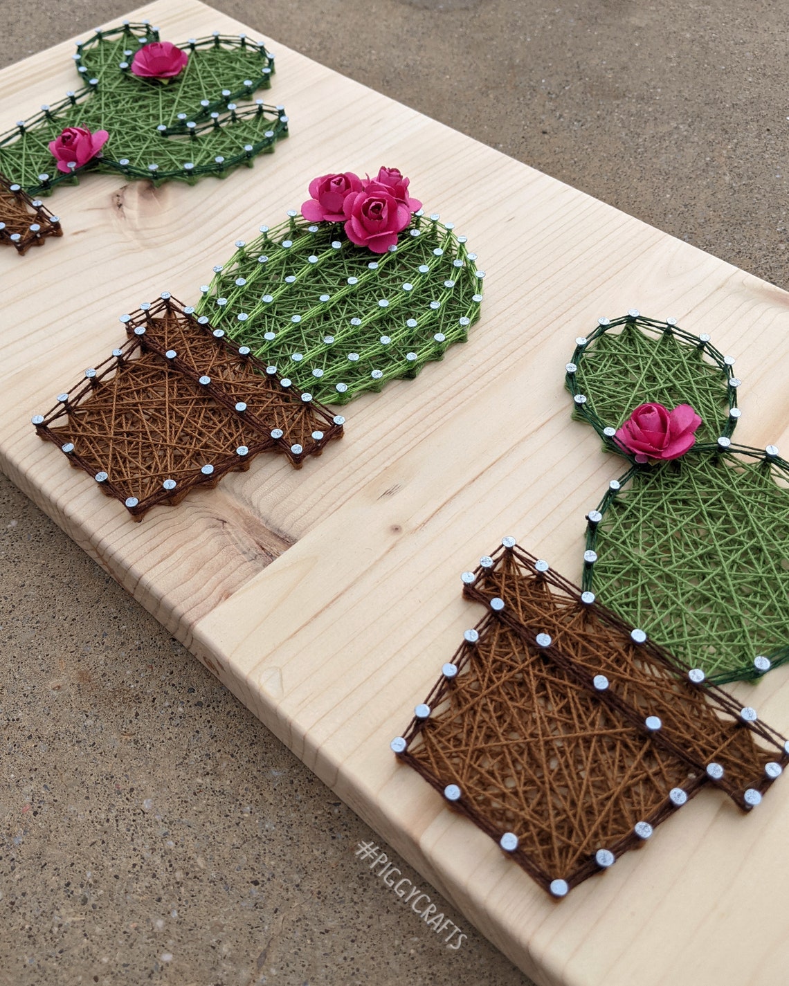 Cactus String Art Cacti Succulent Art Wall Decoration - Etsy