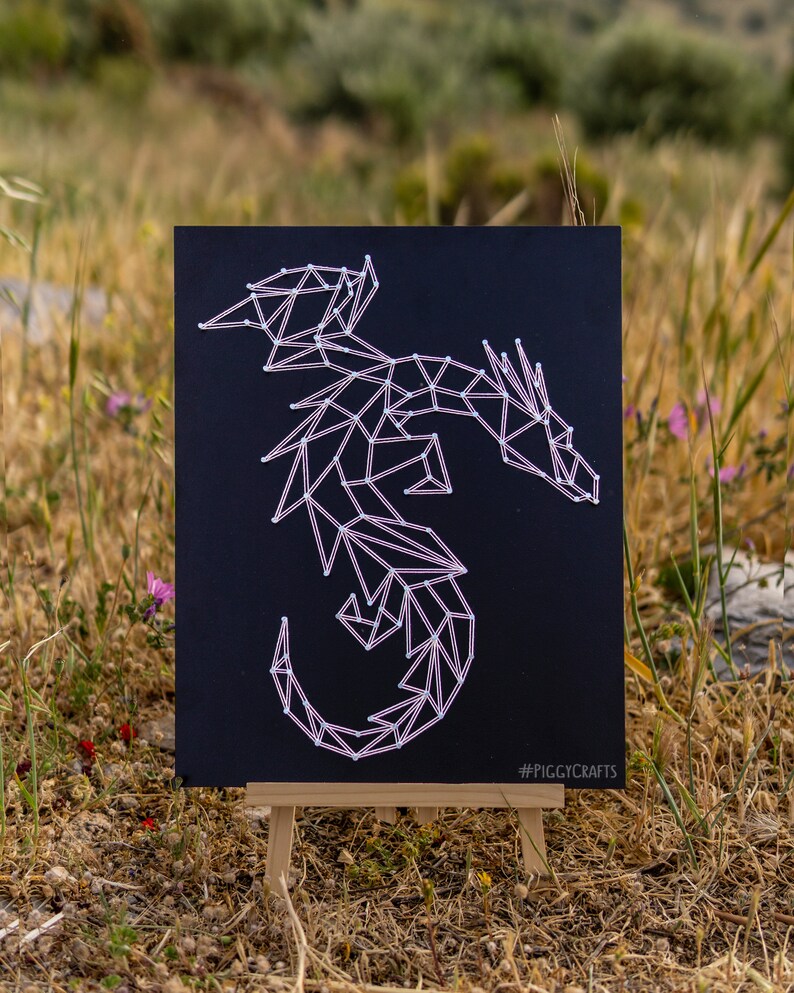 Polygon Dragon String Art Geometric Art Minimal Black - Etsy Canada