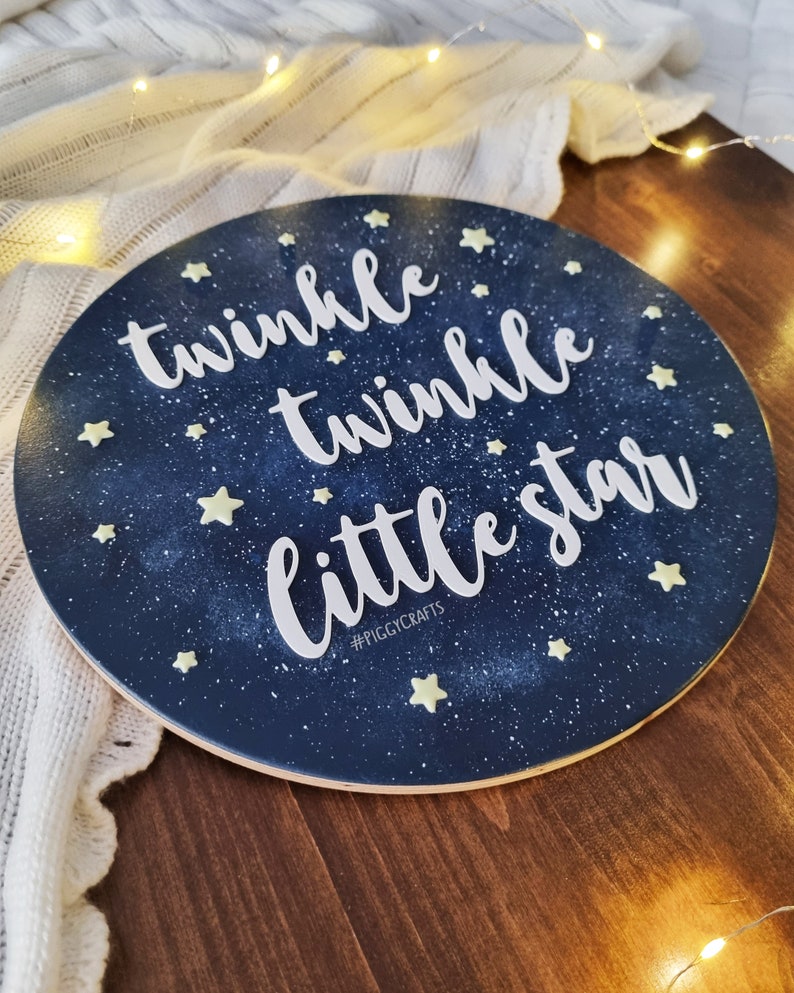 Twinkle Twinkle Little Star Nursery Room Baby Shower Gift Space Theme ...