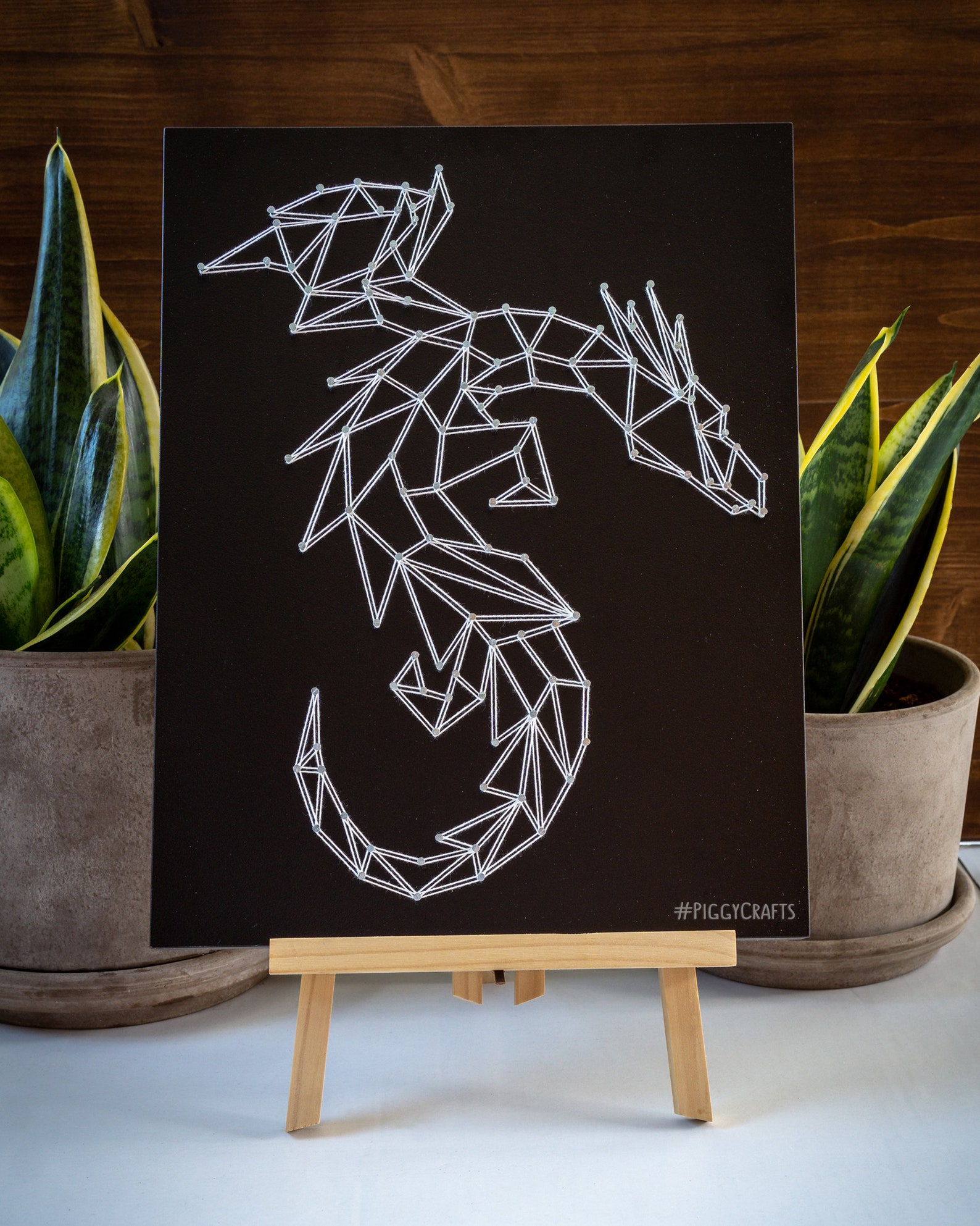 Polygon Dragon String Art Geometric Art Minimal Black - Etsy Canada