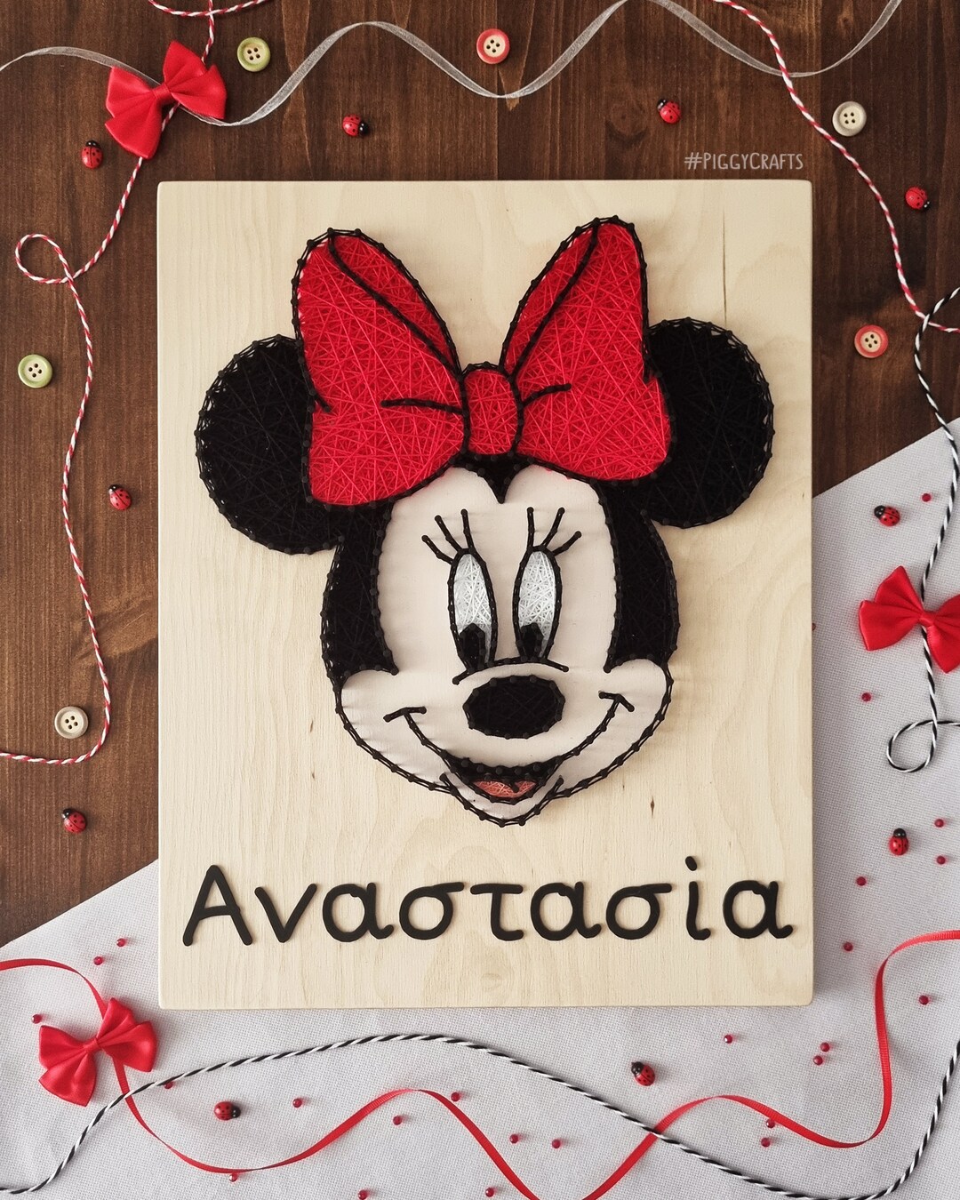 Minnie Mouse Personalized Name Sign String Art Nursery Room Kids ...
