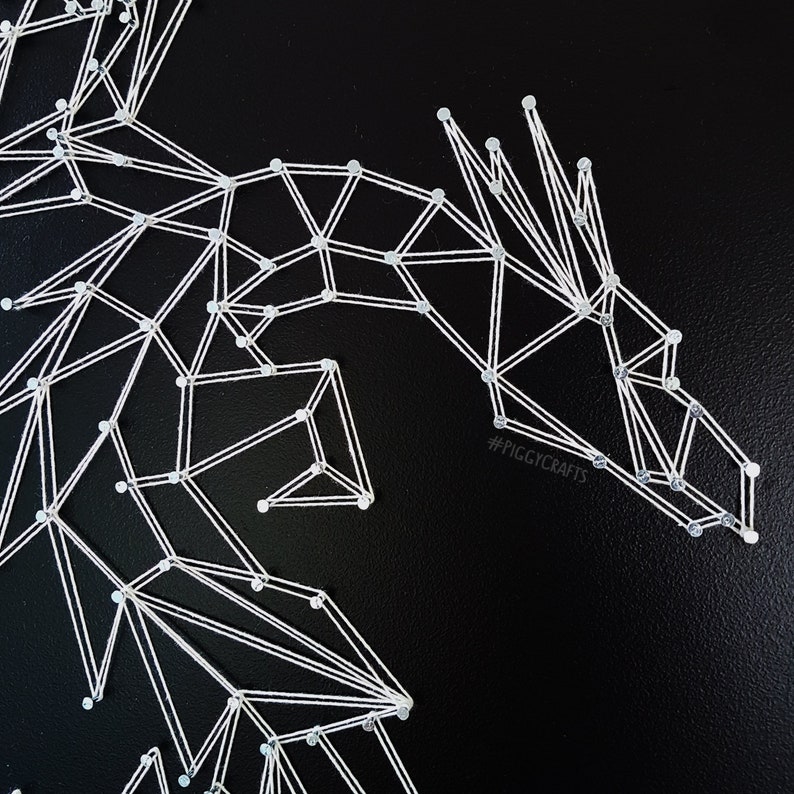 Polygon Dragon String Art Geometric Art Minimal Black - Etsy Canada