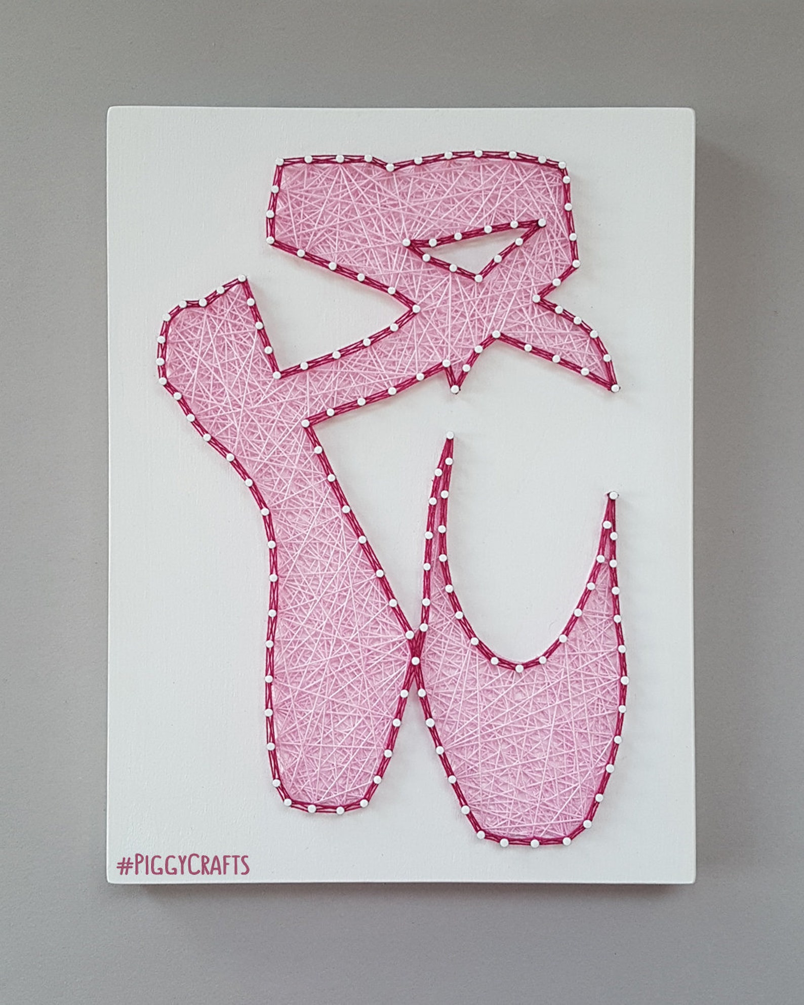 Pointe Shoes Ballet Shoes Ballerina String Art Girl's Bedroom Nursery ...