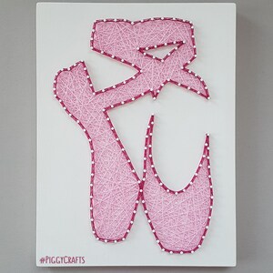 Pointe Shoes Ballet Shoes Ballerina String Art Girl's Bedroom Nursery ...