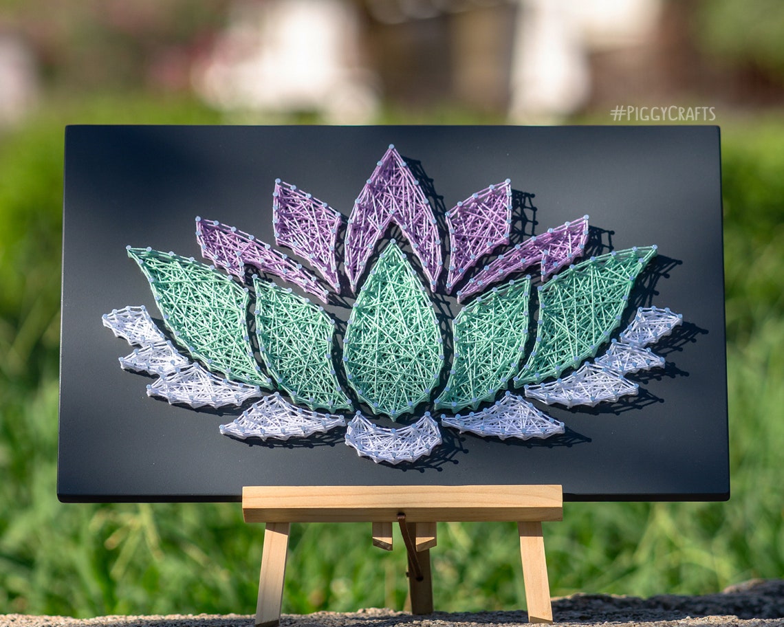 Lotus Flower String Art Yoga Studio Decor Meditation - Etsy