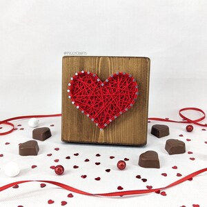 Mini Red Heart String Art Valentine's Day Wooden Decoration Love - Etsy