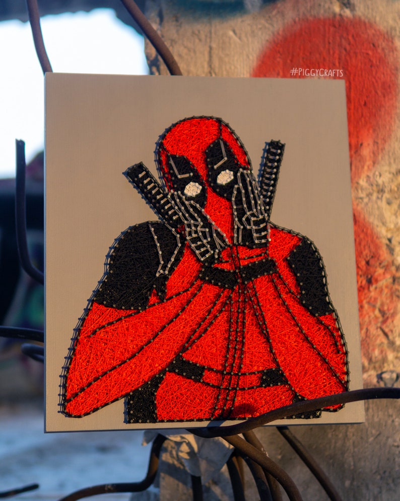 Deadpool String Art Marvel Comics Superhero - Etsy