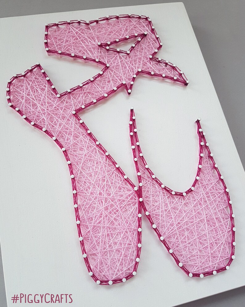 Pointe Shoes Ballet Shoes Ballerina String Art Girl's Bedroom Nursery ...