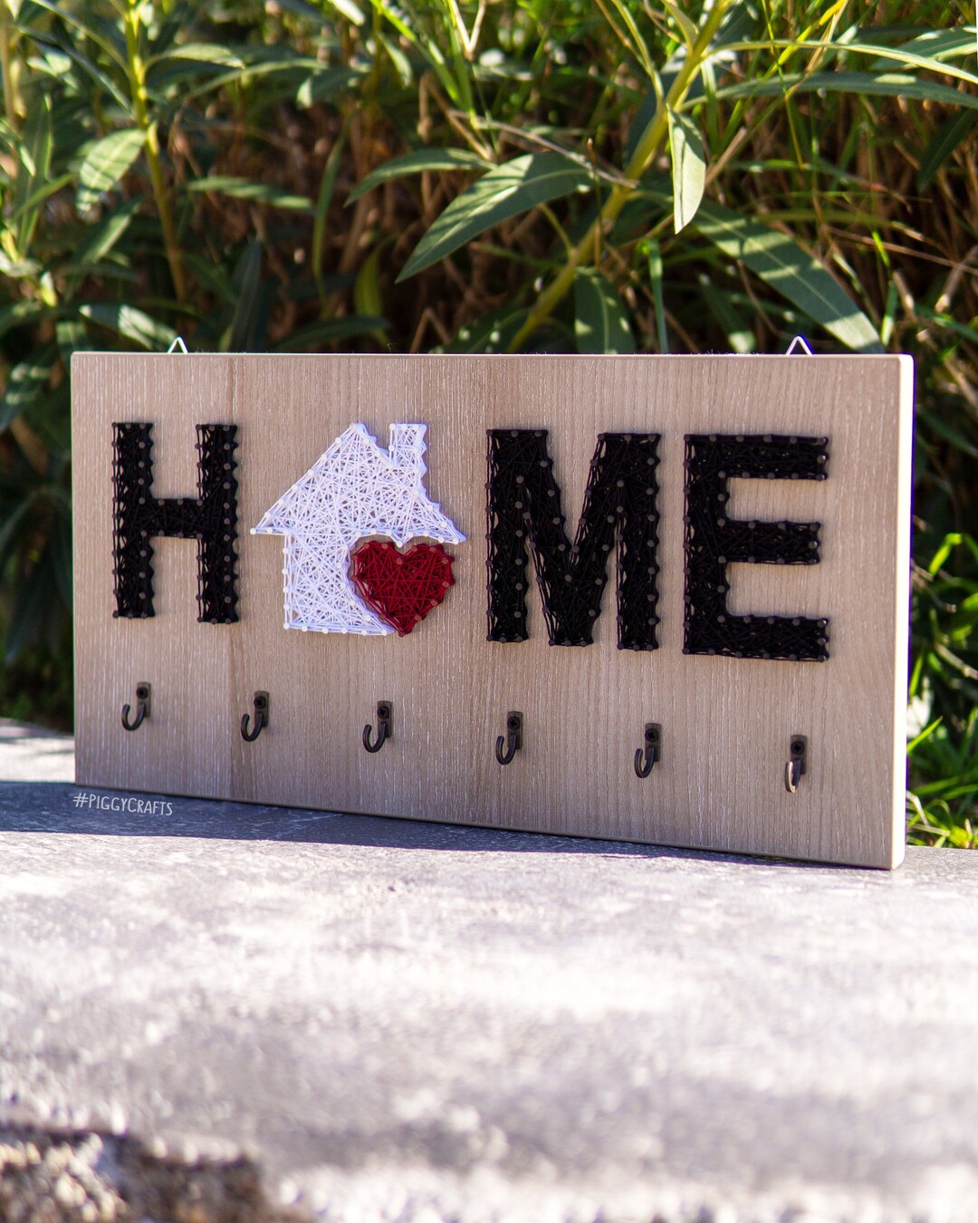 Home Key Holder String Art Key Racks Key Hooks Love - Etsy