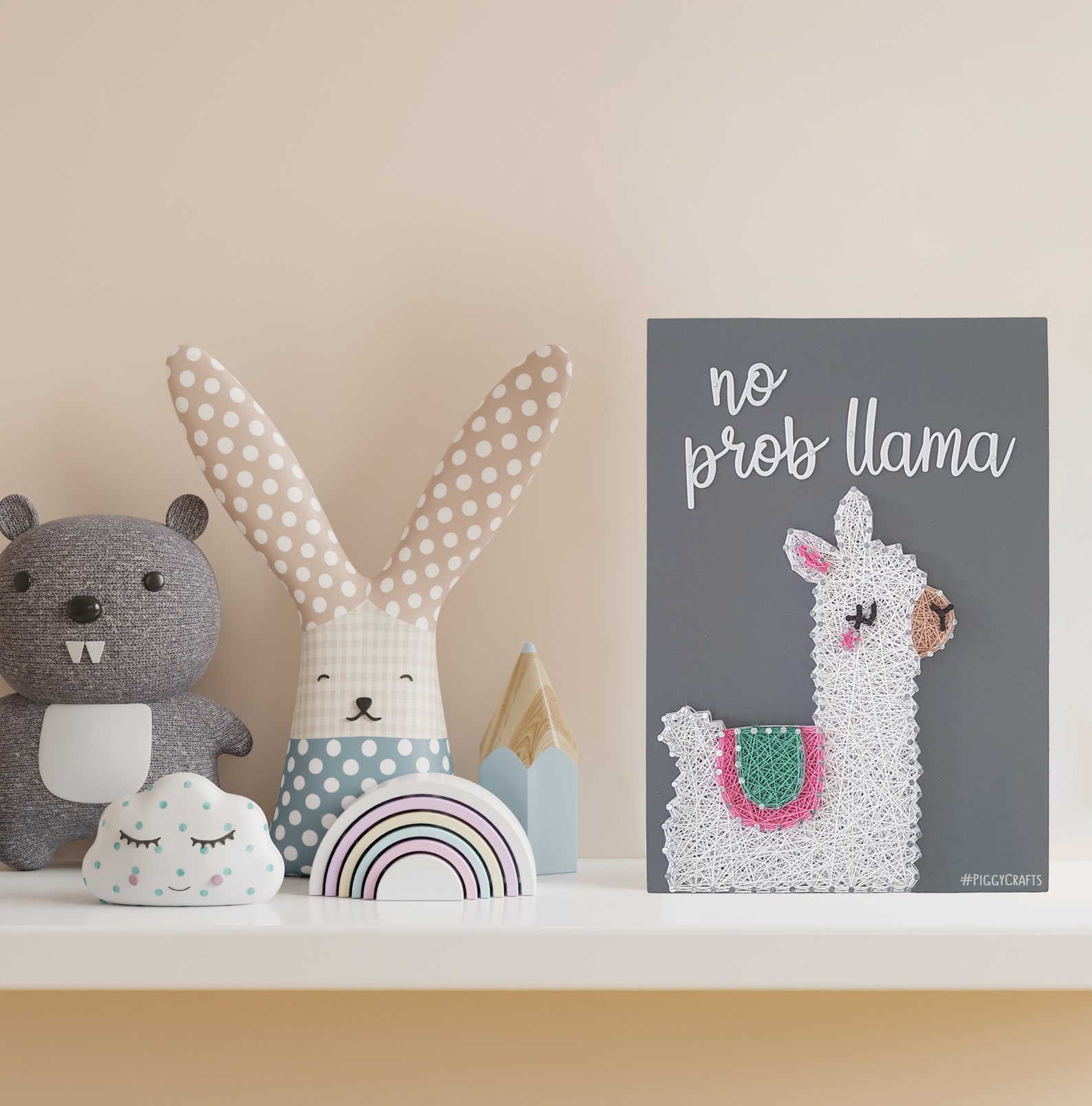 No Probllama String Art Llama No Problem Cute Art - Etsy