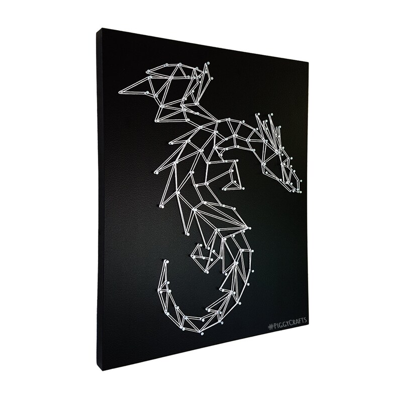 Polygon Dragon String Art Geometric Art Minimal Black - Etsy Canada