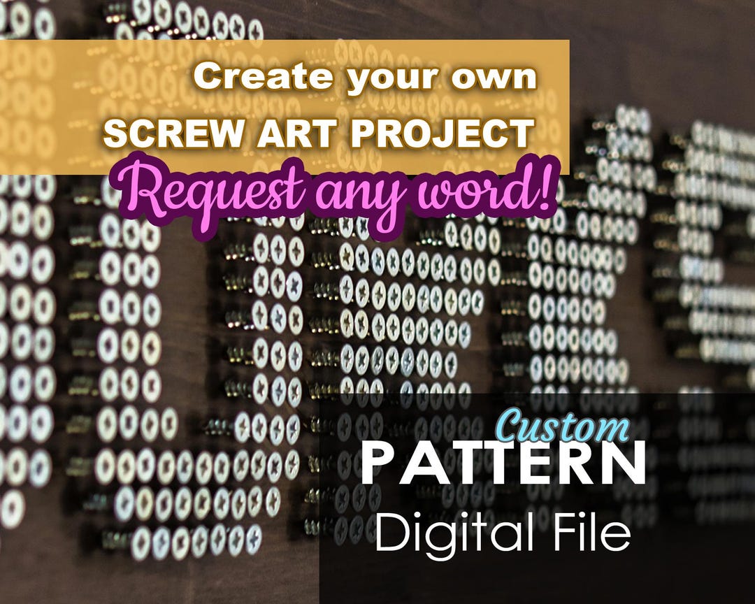 Custom Word Screw Art Pattern | DIY Digital Template (PDF) - Etsy