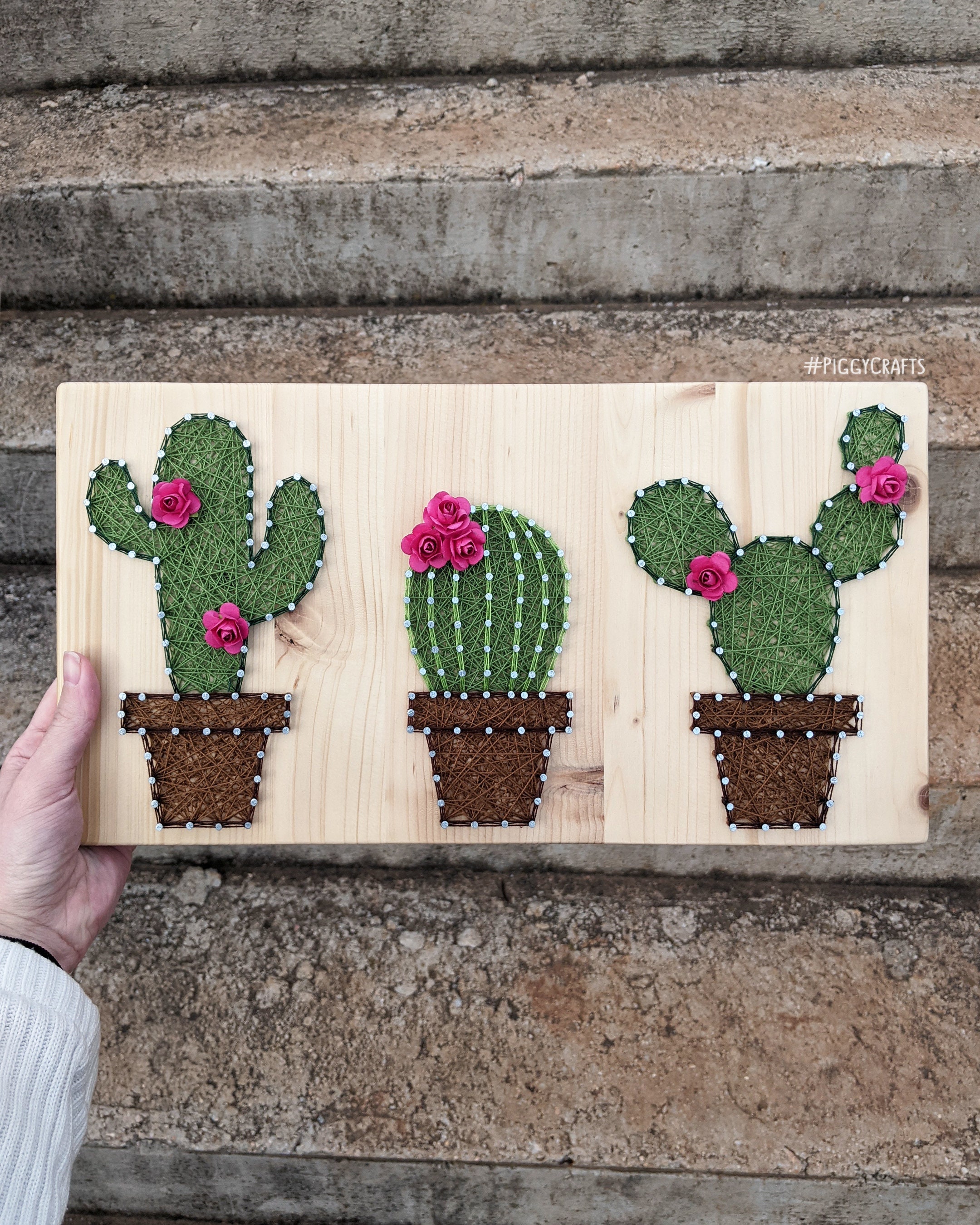 Cactus String Art Cacti Succulent Art Wall Decoration - Etsy