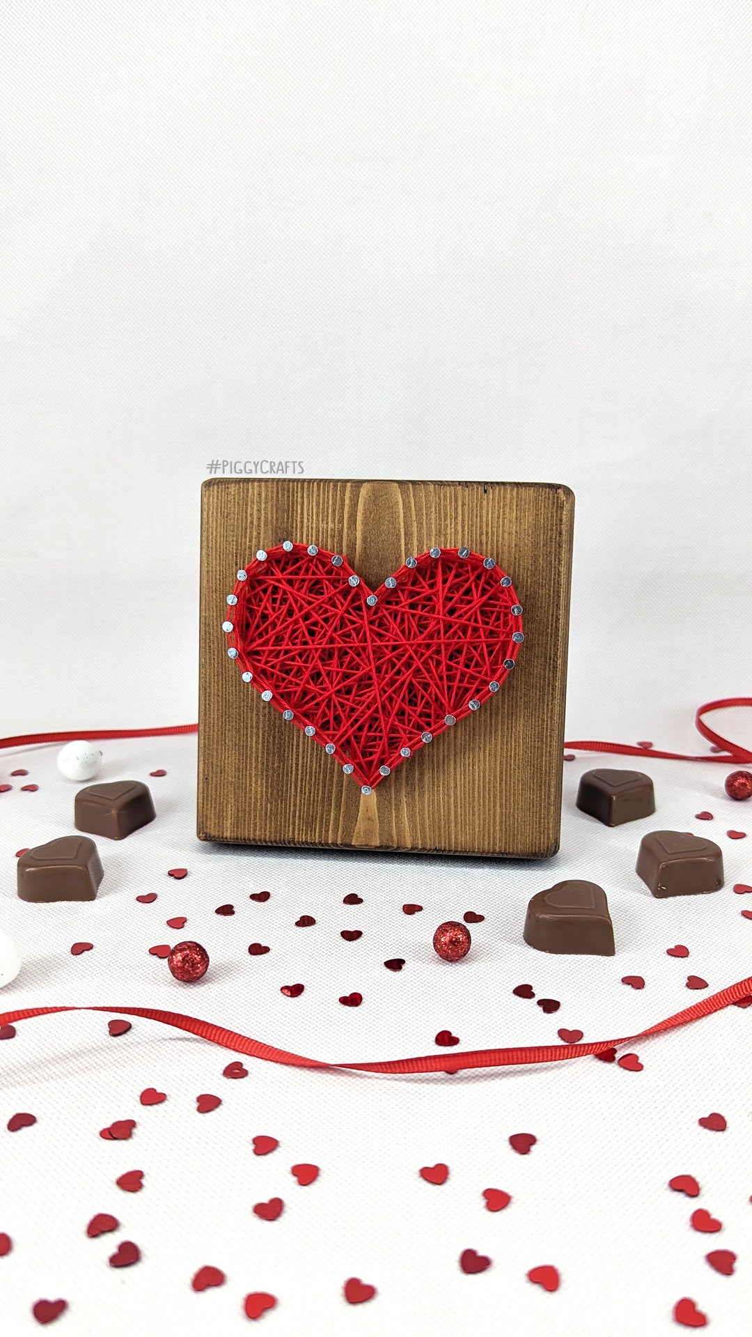 Mini Red Heart String Art Valentine's Day Wooden - Etsy