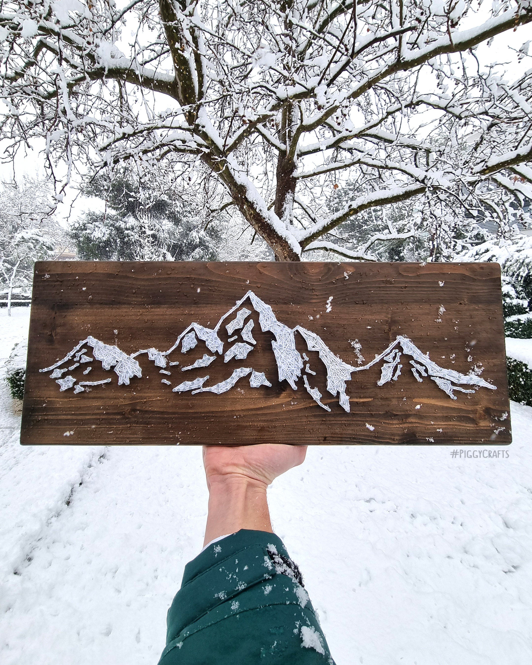 Mountain Peaks String Art Snowy Mountains Winter Theme Explore ...
