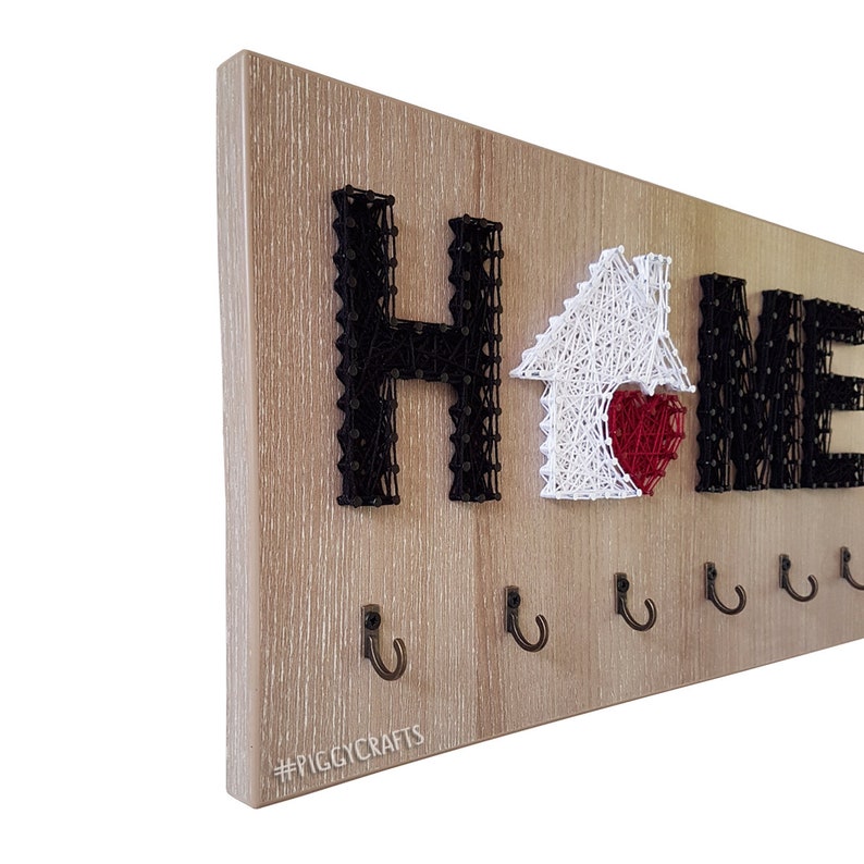 Home Key Holder String Art Key Racks Key Hooks Love - Etsy